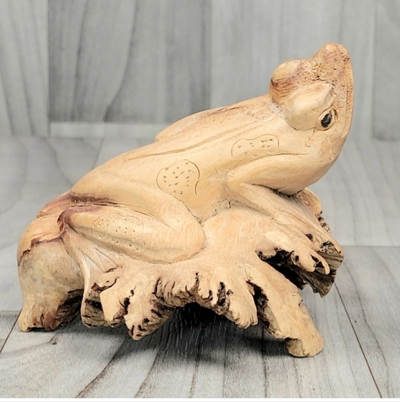 Unbranded | Art | Hand Carved Wood Burl Frog Indonesian Unusual ...